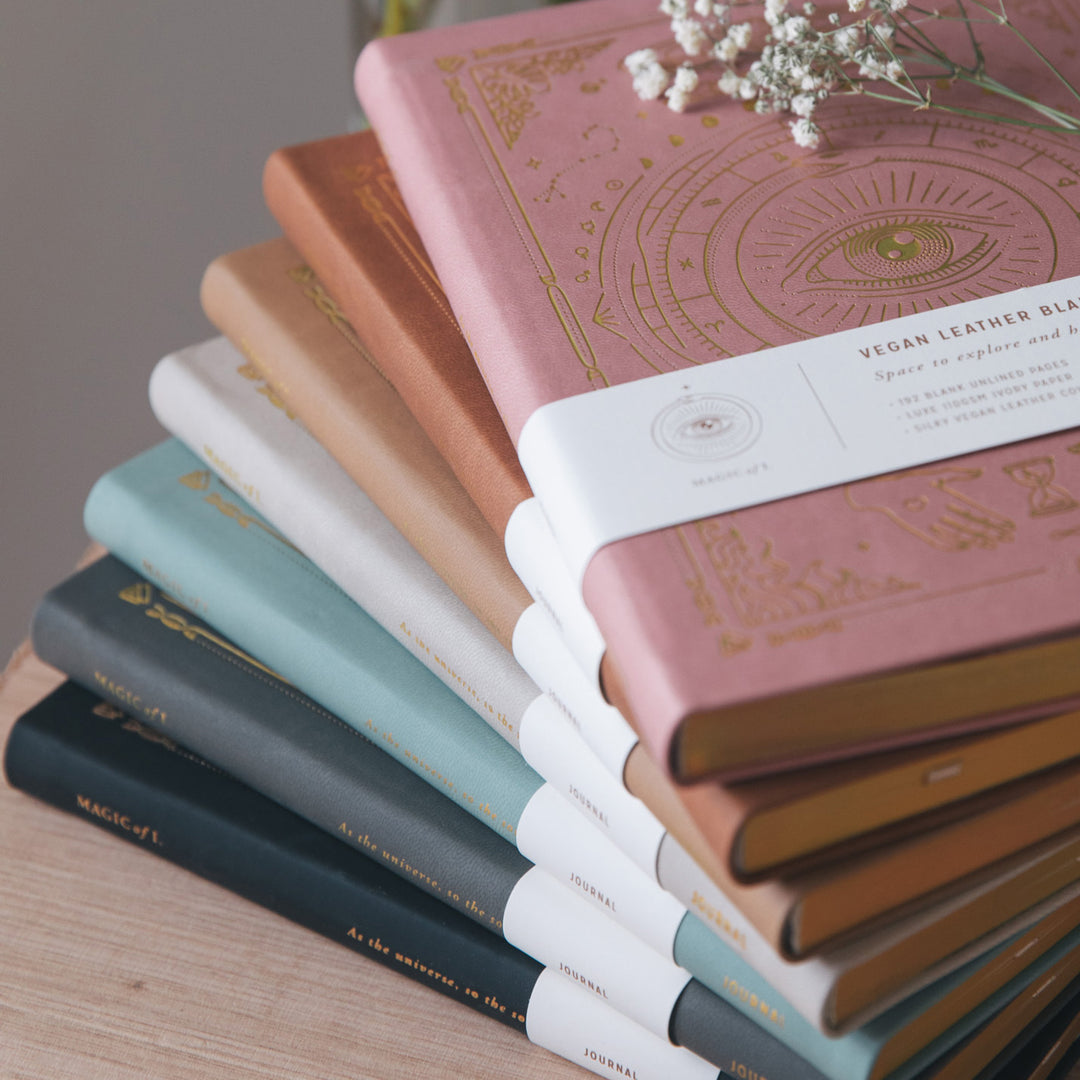 Black Vegan Leather Lined Journal – My Bodhi